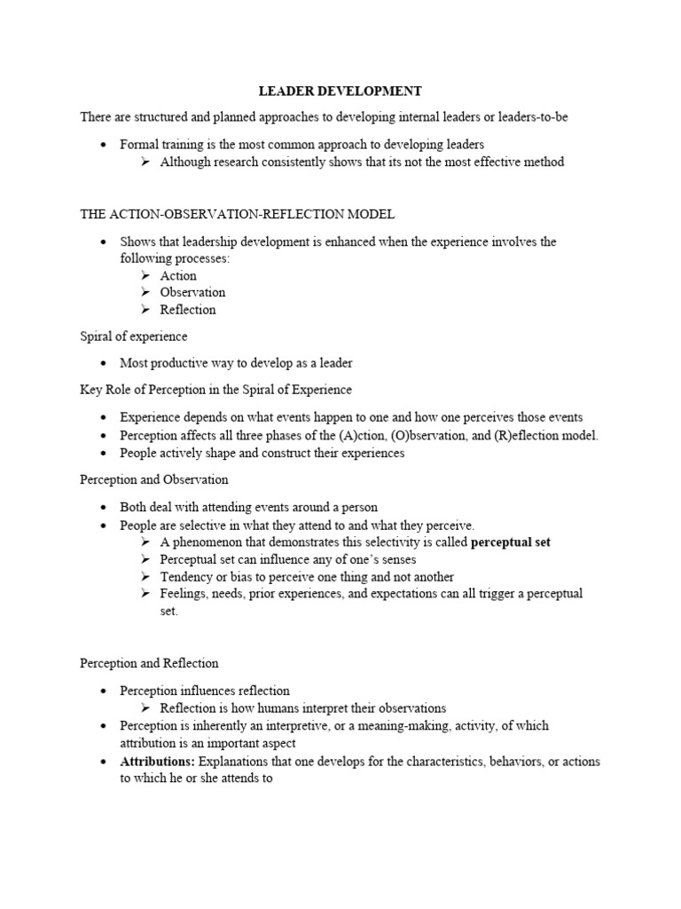 Leader Development - Chapter 2 | PDF