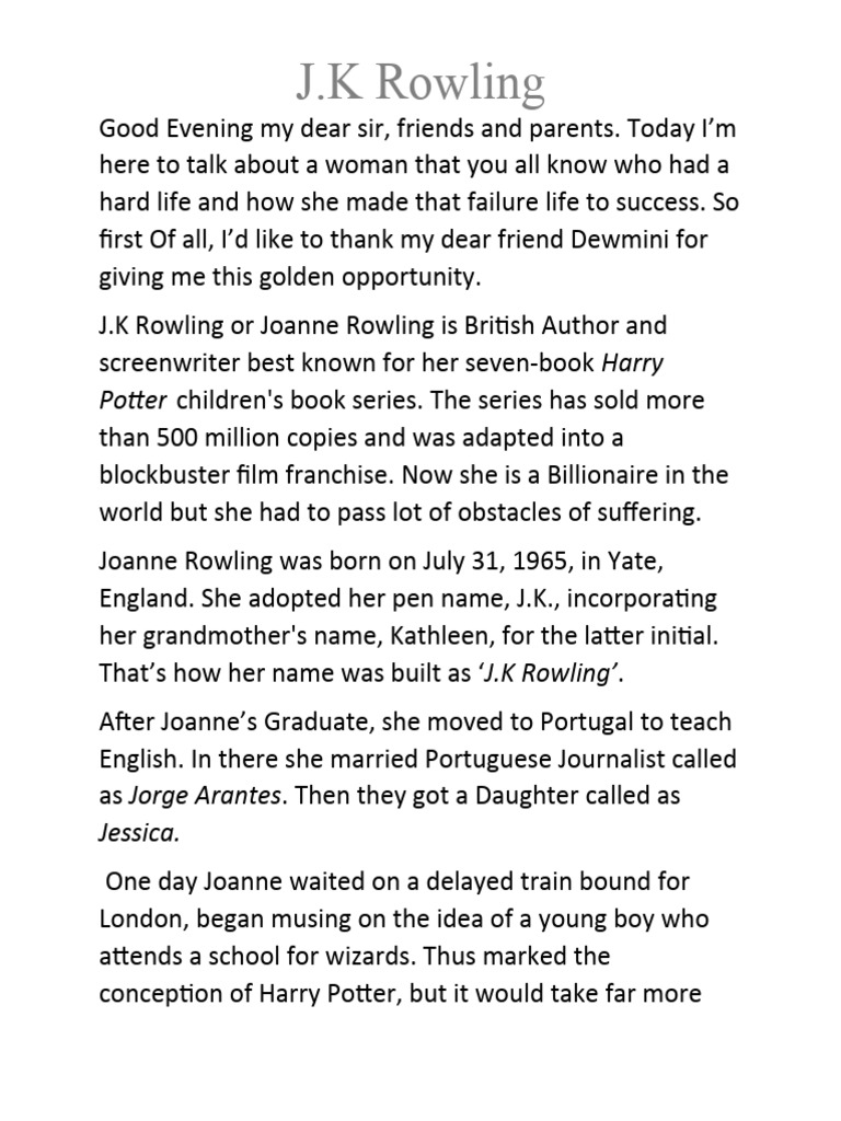 J K Rowling | PDF