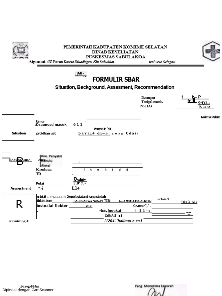 Formulir SBAR Puskesmas Sabulakoa | PDF