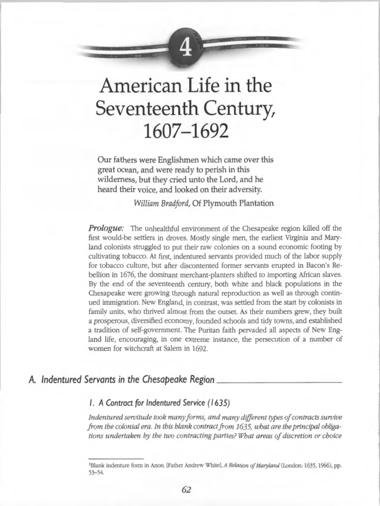 Chapter 4 - American Life in The Seventeenth Century | PDF
