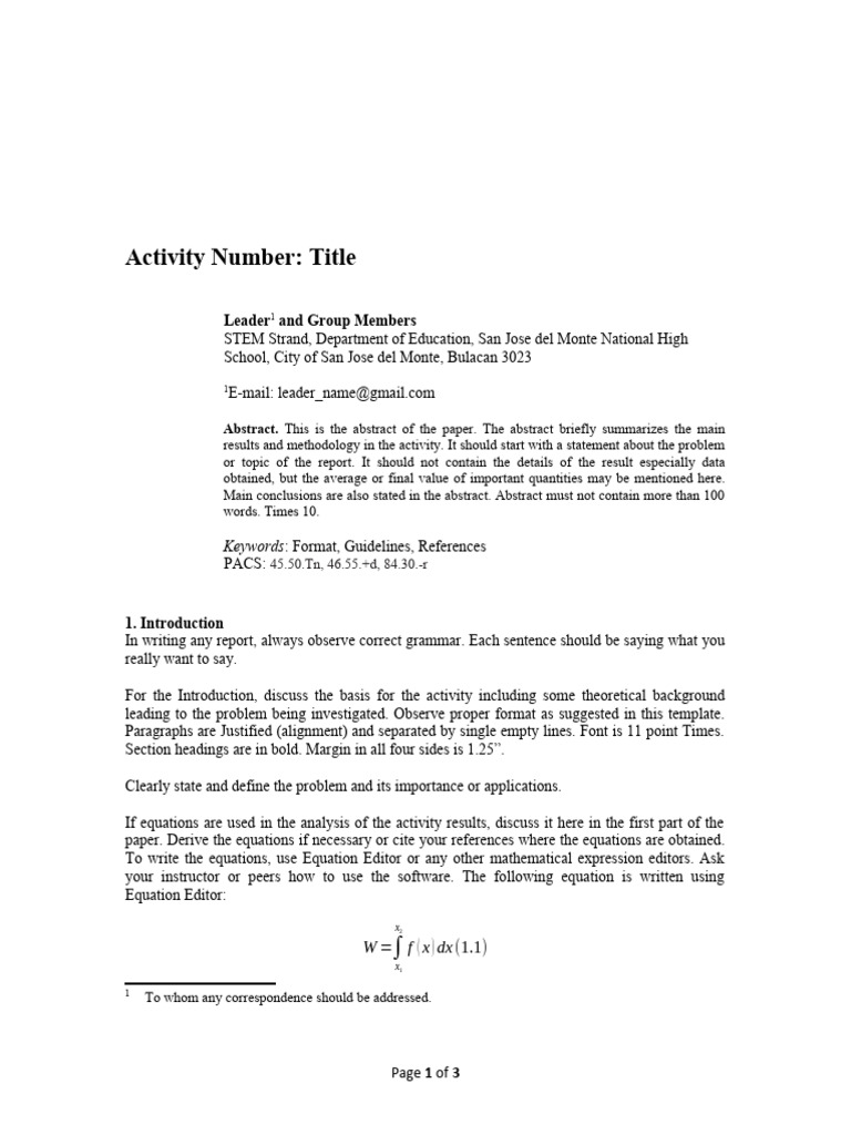 Lab Report Format | PDF