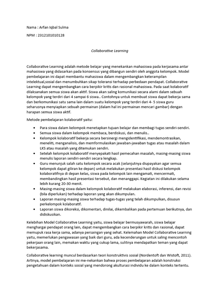 Keterampilan Belajar - Arfan Iqbal Sulma | PDF