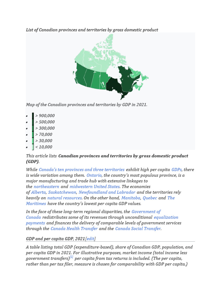 Canadian Provinces and Territories by GDP | PDF | Economies | Wealth