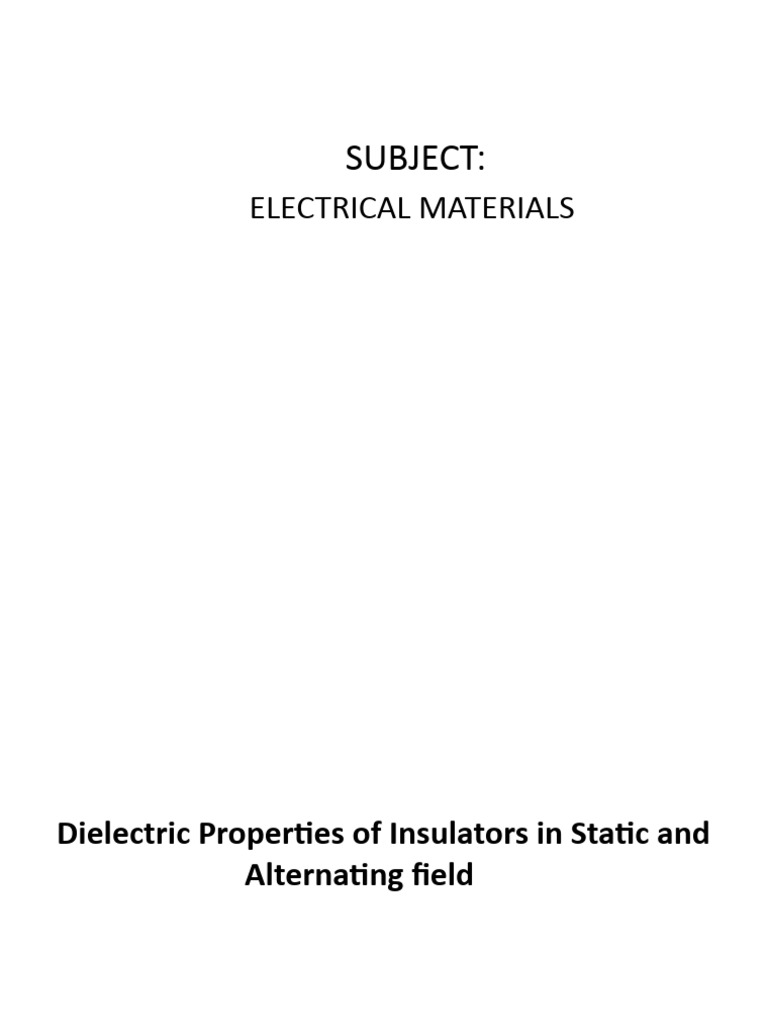 Subject:: Electrical Materials | PDF | Home & Garden | Science & Mathematics
