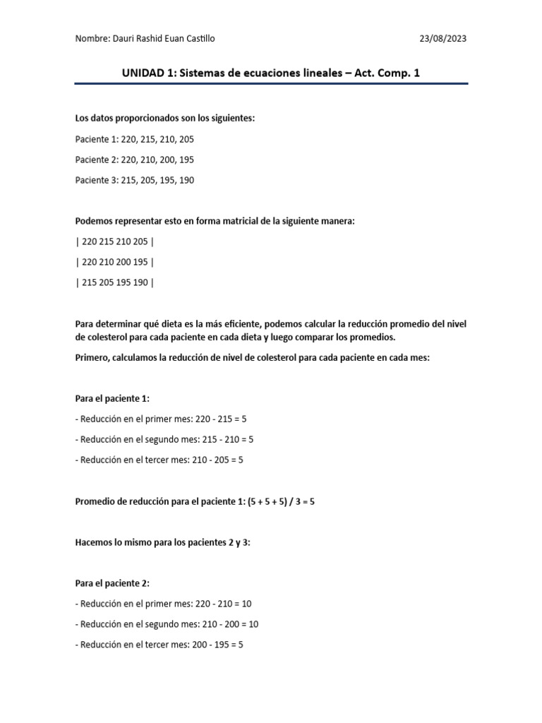 Actividad Complementaria 1 | PDF
