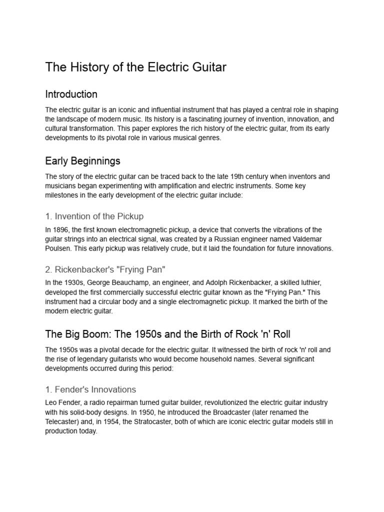 The History of The Electric Guitar | PDF