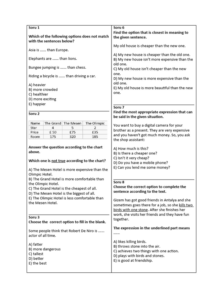 English Grammar Practice Questions | PDF | Games & Activities