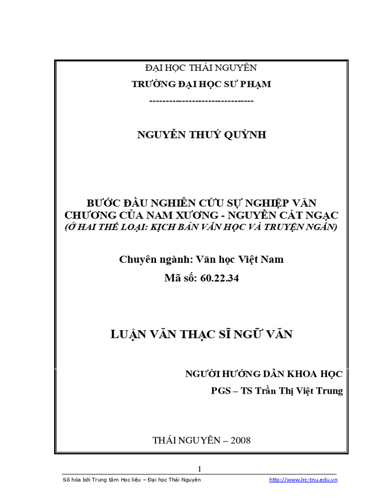 (123doc) Buoc Dau Nghien Cuu Su Nghiep Van Chuong Cua Nam Xuong Nguyen Cat Ngac o Hai The Loai ...