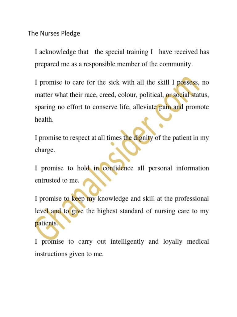 The Nurses Pledge | PDF