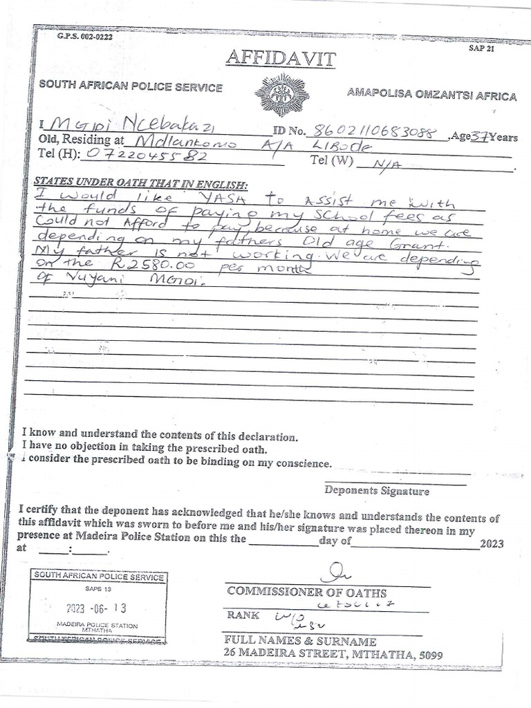 Affidavit | PDF