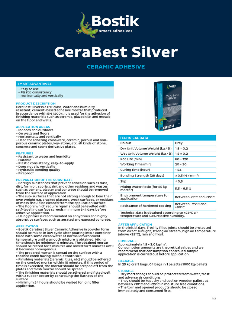 2 TDS Bostik-Cerabest-Silver-En | PDF
