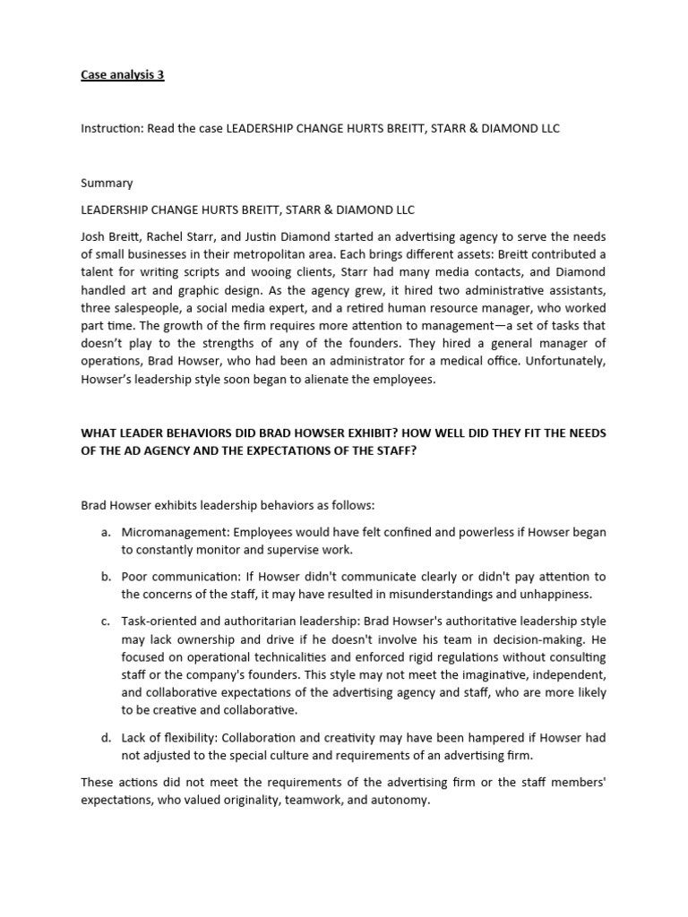 Case Analysis 3 - ANS | PDF