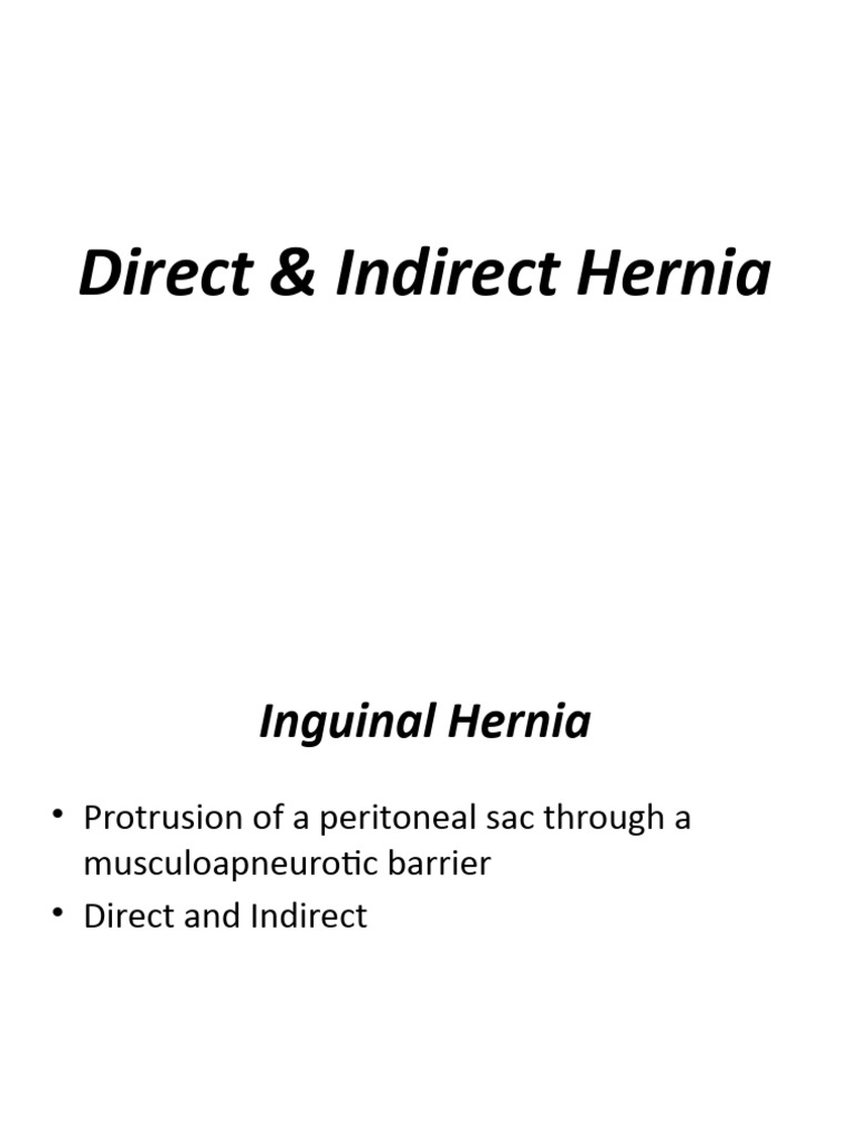 Direct vs Indirect Inguinal Hernia Guide | PDF | Social Science ...