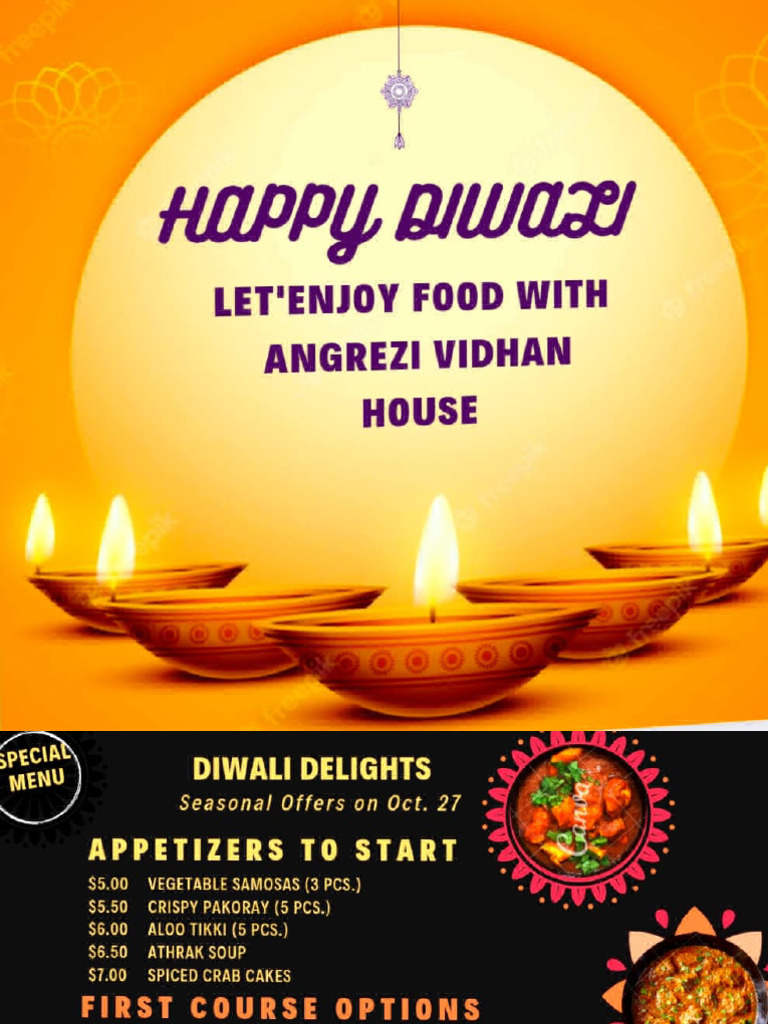 English HHW Menu Card | PDF