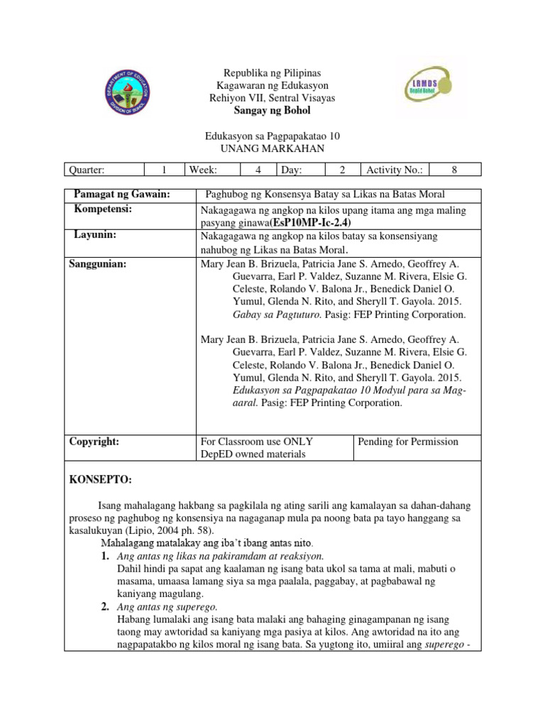 EsP10 Q1 Wk4 Day2 | PDF