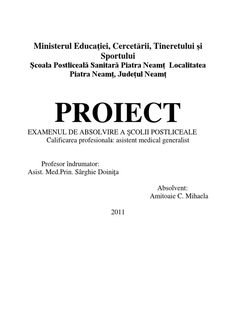 Lucrare Diploma Asistenti Medicali | PDF