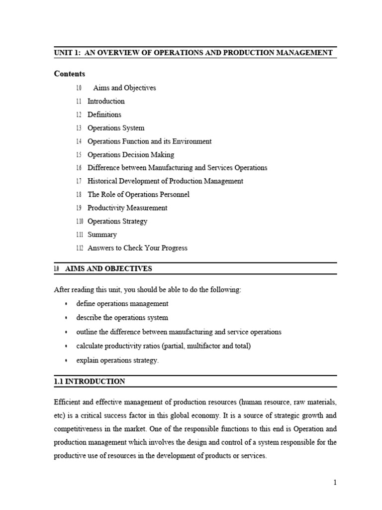 Operation and Prodn MGMT | PDF | Operations Management | Business