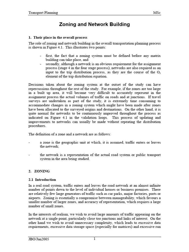 Zoning and Network Building | PDF | Public Transport | Traffic