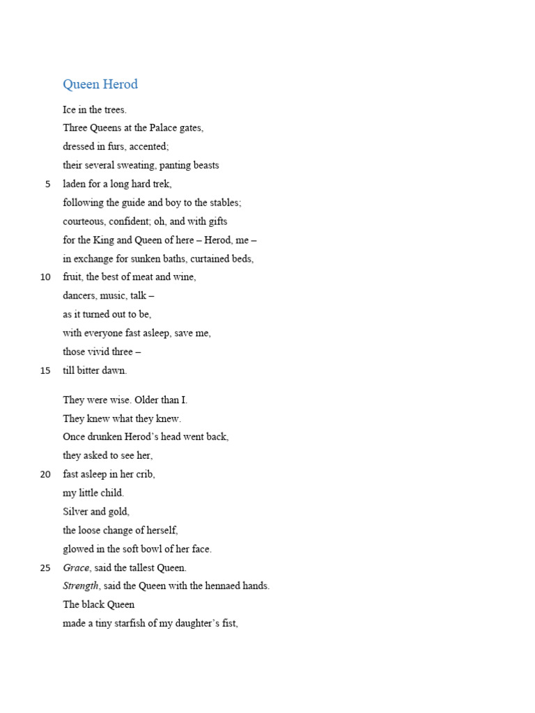 Queen Herod | PDF | Poetry