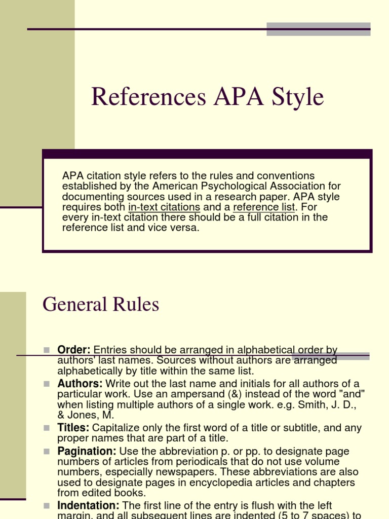 APA Style - PPT New | PDF | Citation | Apa Style