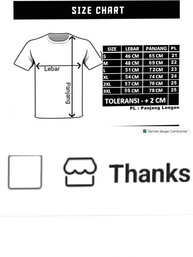 Ukuran Kaos Cowok | PDF