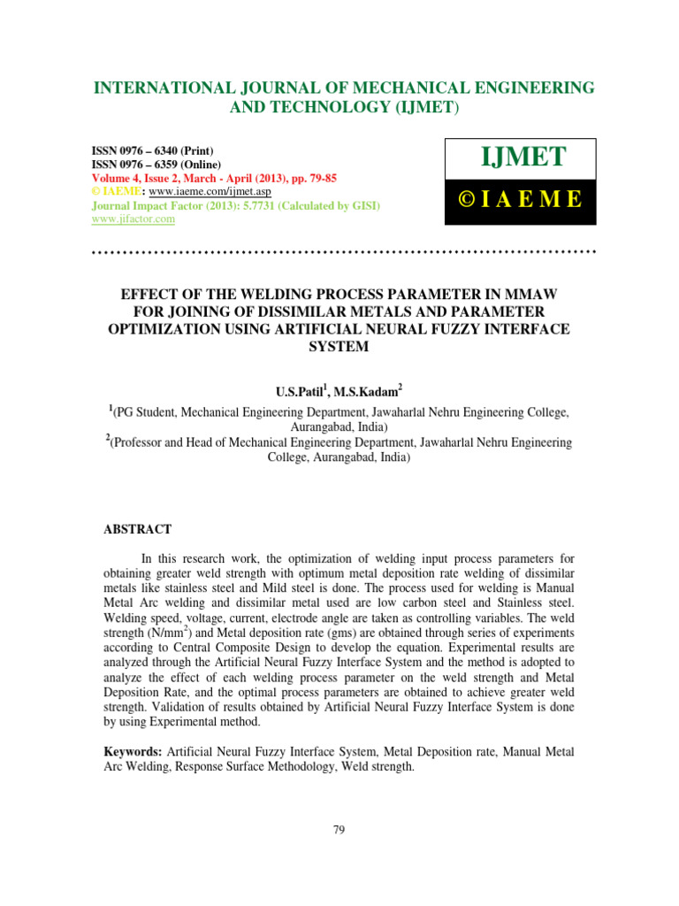 Effect - of - The - Welding - Process - Parameter | PDF | Science ...