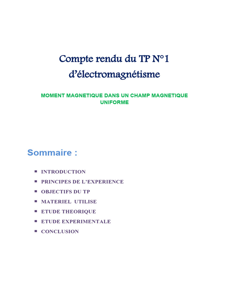 Compte Rendu Du TP N1 | PDF