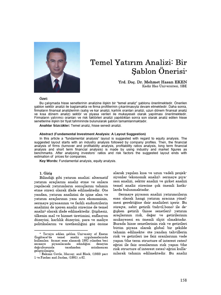 Temel Yat - R - M Analizi - Bir - Ablon - Nerisi (#395433) - 426049 | PDF