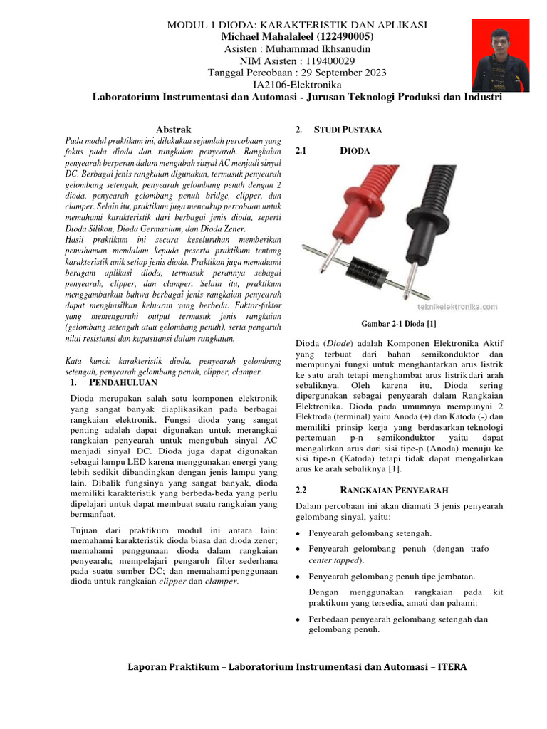 Modul 1 Dioda: Karakteristik Dan Aplikasi | PDF