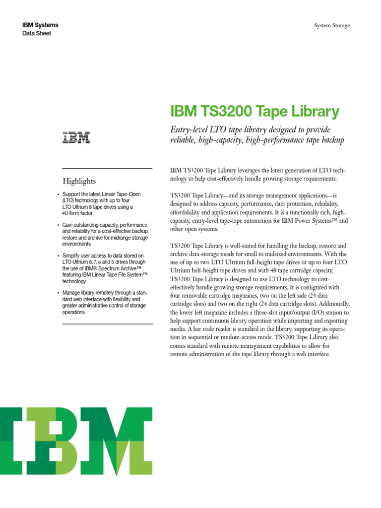 2017-10 TS3200 (Updated With LTO8 Tape Drive) | PDF