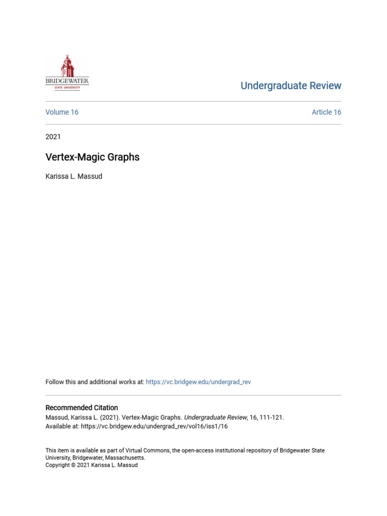 Vertex Magic Graphs | PDF