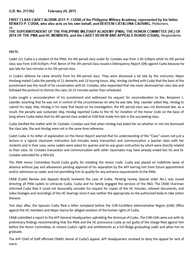 Cudia VS Pma | PDF | Law