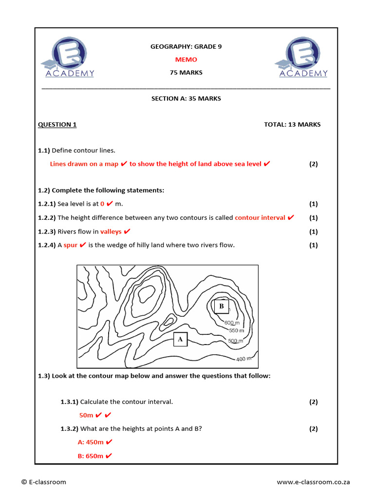 Gr09 Geography Term2 Pack01 Practice Paper Memo | PDF | Science ...