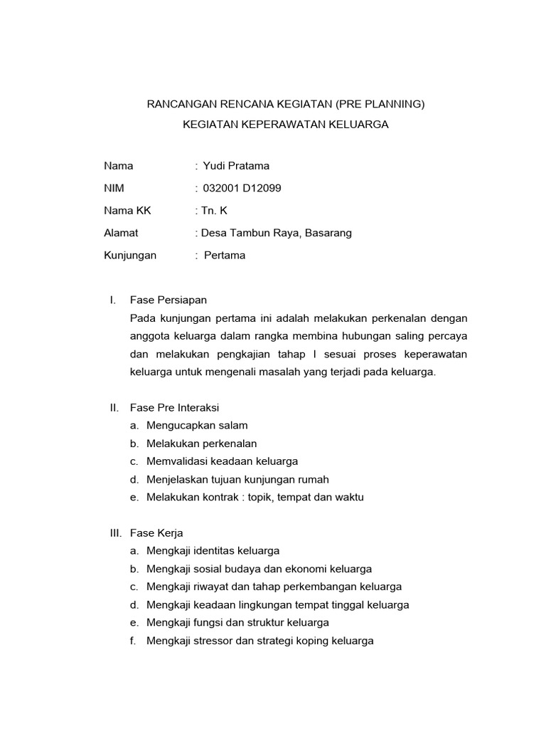 Rancangan Rencana Kegiatan | PDF