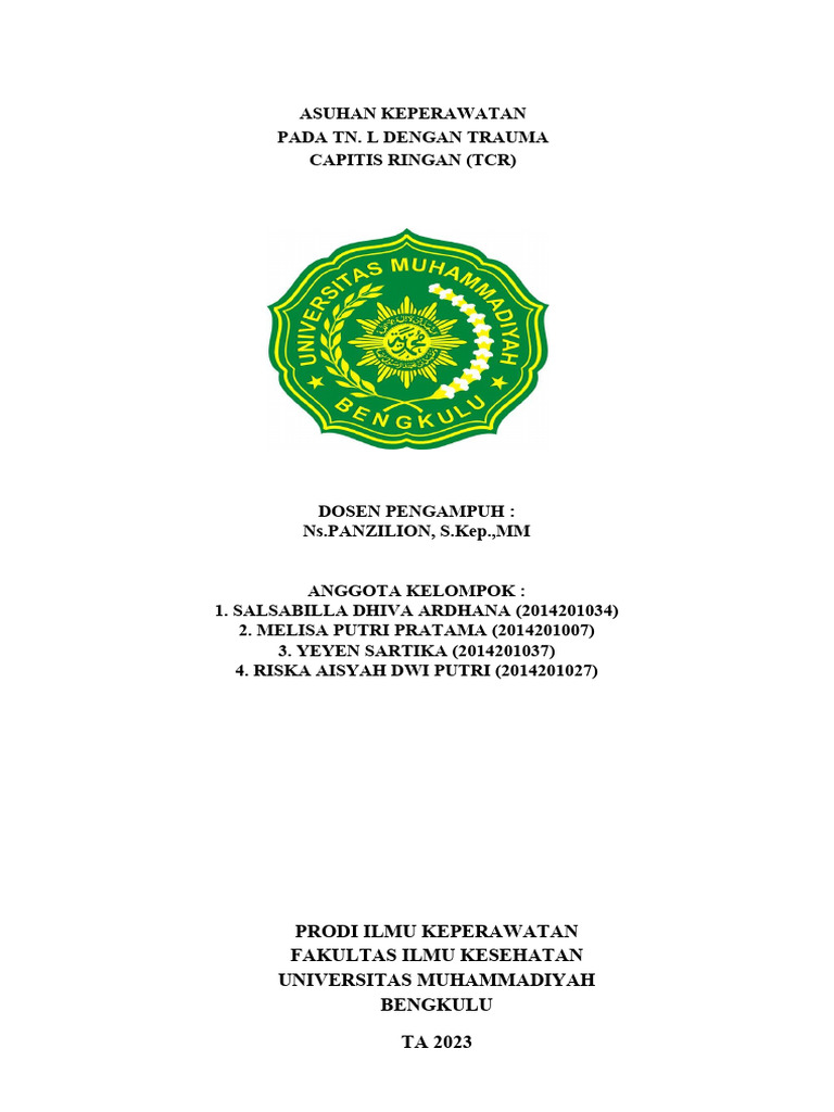 Asuhan Keperawatan Trauma Capitis Ringan | PDF | Kesehatan Holistik ...