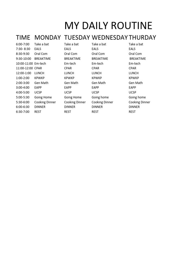 Daily Routine | PDF