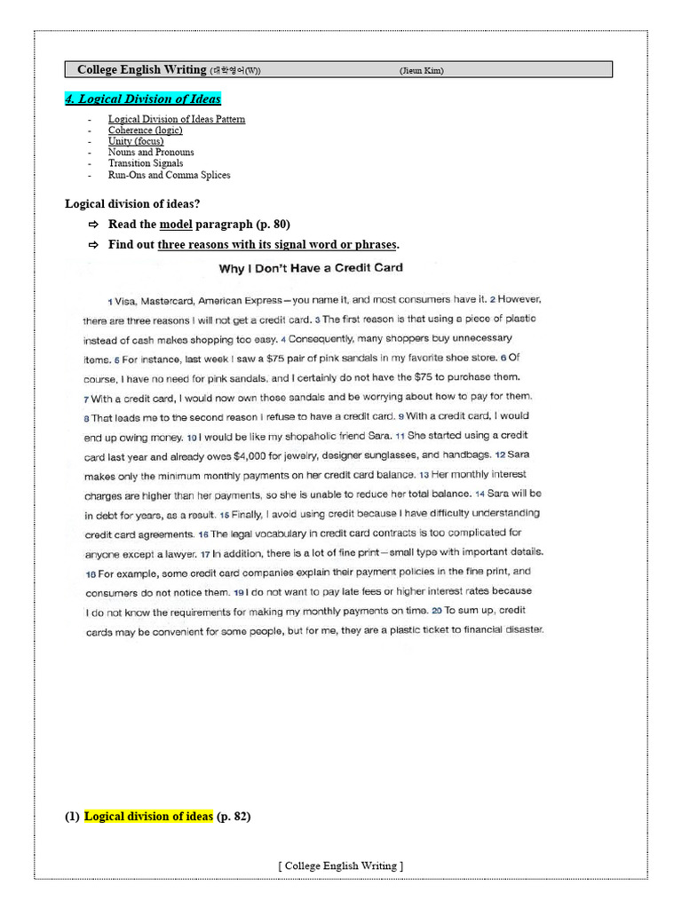 zְחֳֵ°­ְַ·ֿ chap 4 logical division of ideas - new | PDF | Language ...