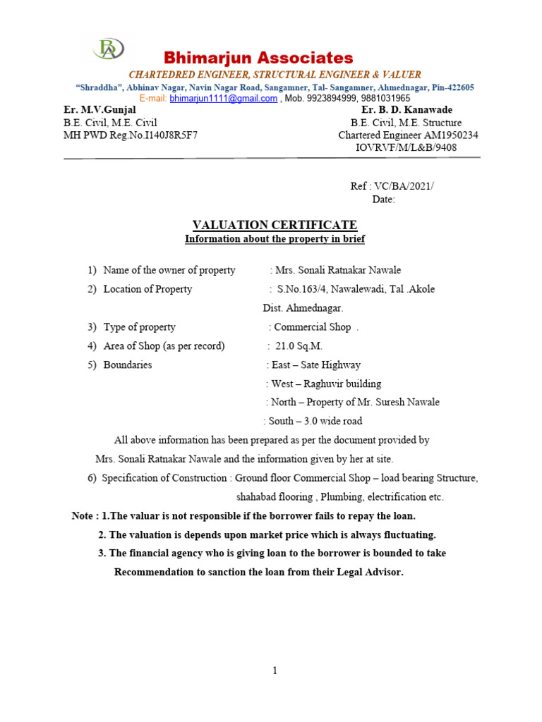 Sample Valuation Report | PDF