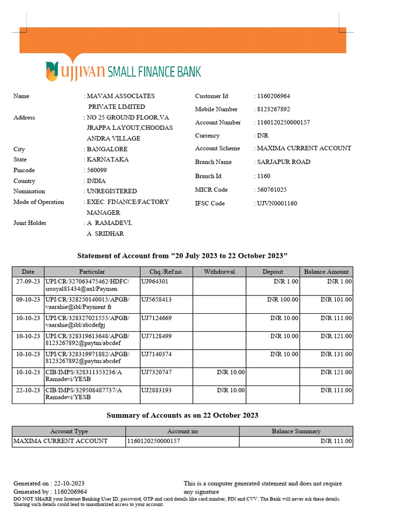 AccountStatement 1160120250000157 | PDF