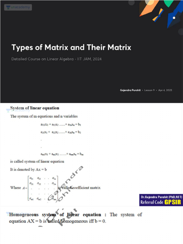 Types of Matrix and Their Matrix With Anno Removed | PDF