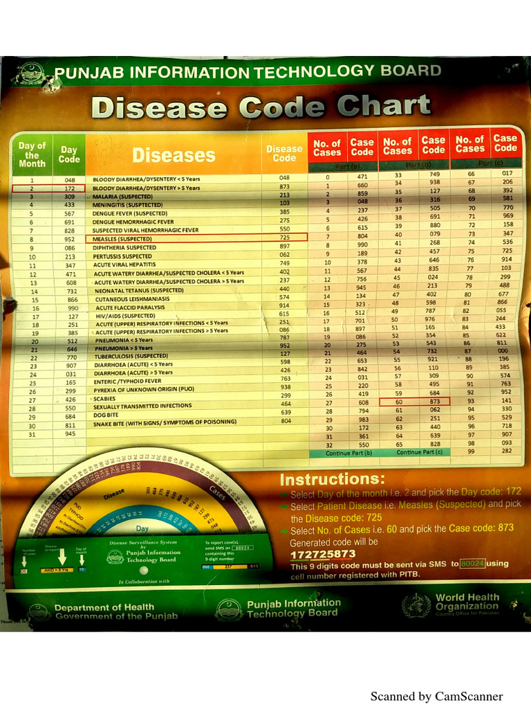 Disease Code Chart | PDF