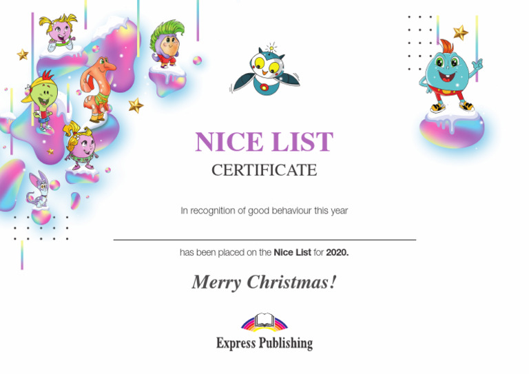 Nice List Certificate Final Editable | PDF