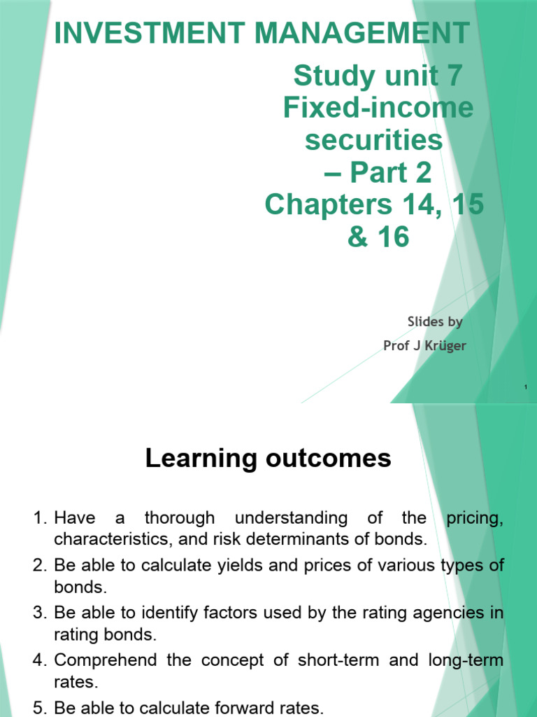 2023 EBMG402 SU7 Part 2 Lecture Slides - Chapter 16 | PDF | Bond Duration | Bonds (Finance)
