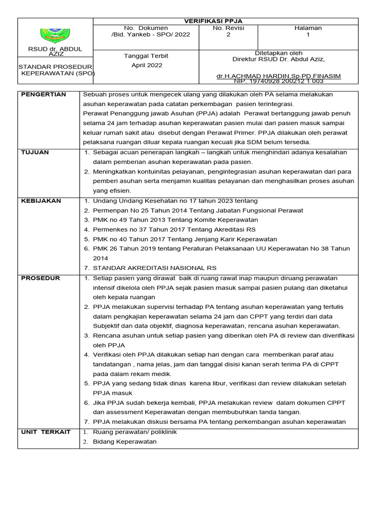 2023 Spo Verifikasi Ppja Selama 24 Jam | PDF