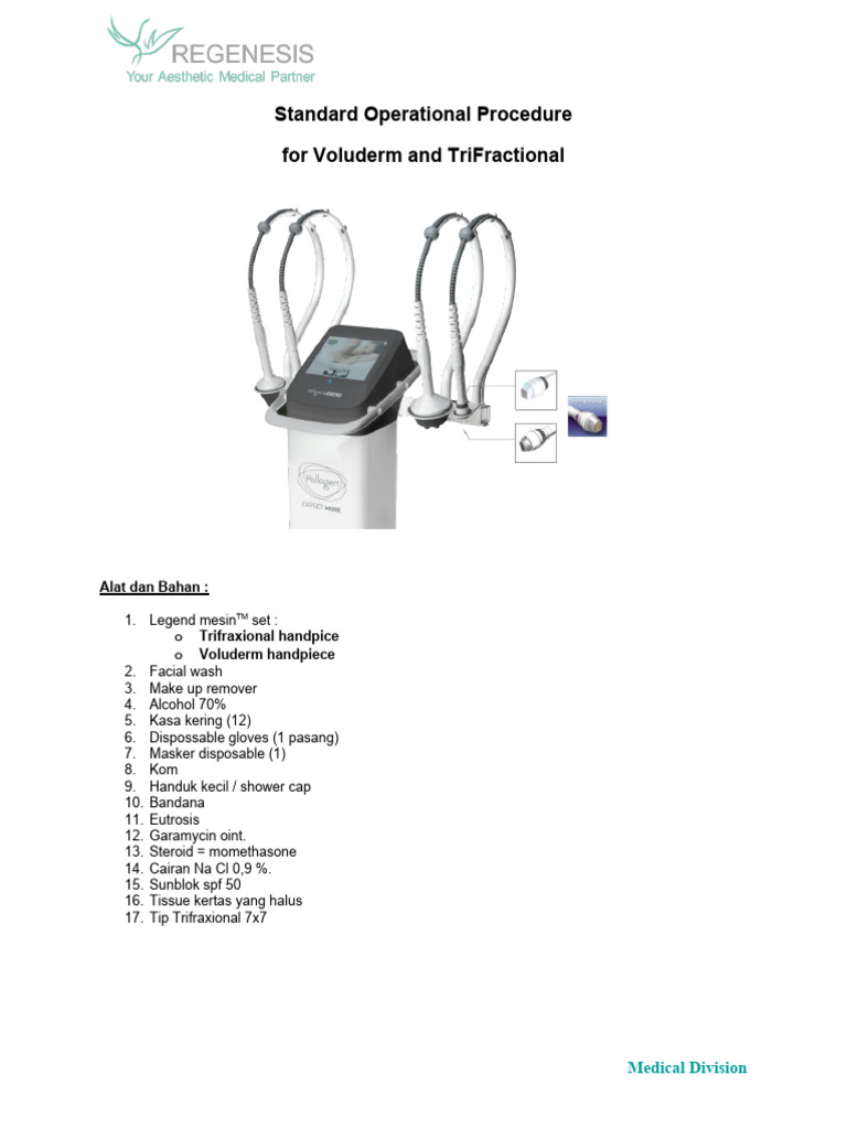 SOP Legend Voluderm Dan TriFractional - 2 | PDF