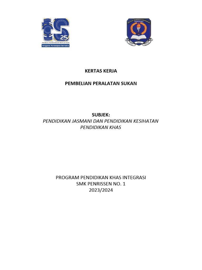 Kertas Kerja Alatan Sukan Saiful | PDF