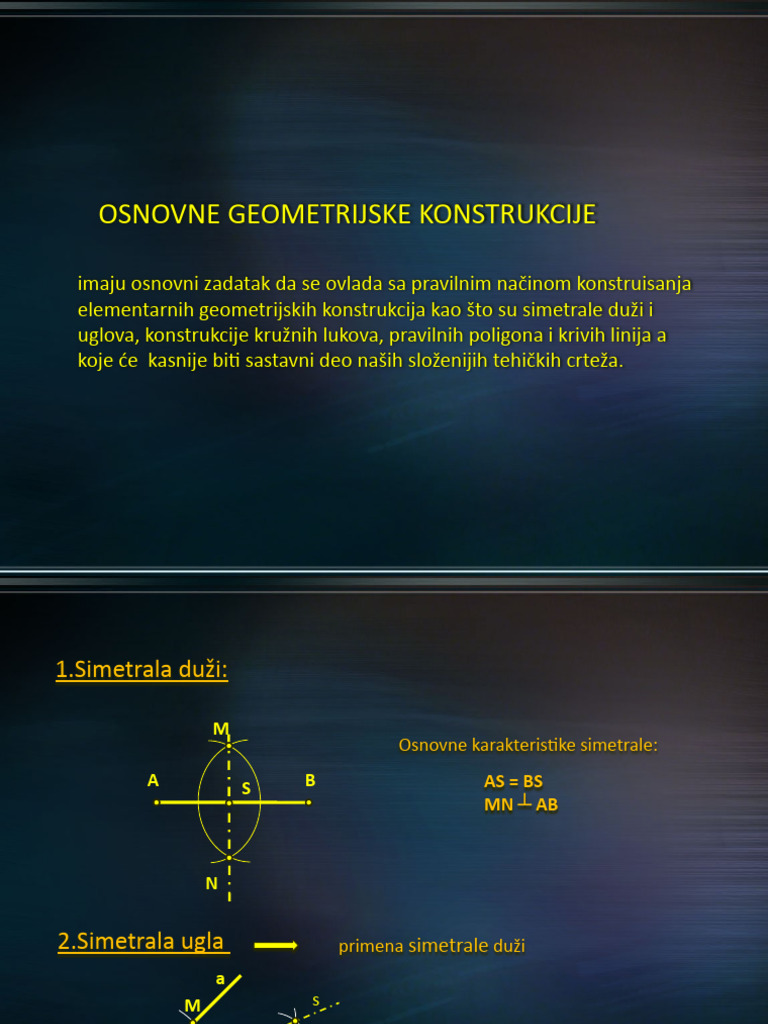 Osnovne Geometrijske Konstrukcije | PDF
