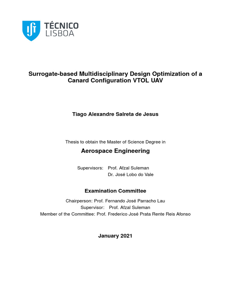 Surrogate MDO for Canard VTOL UAV Design | PDF