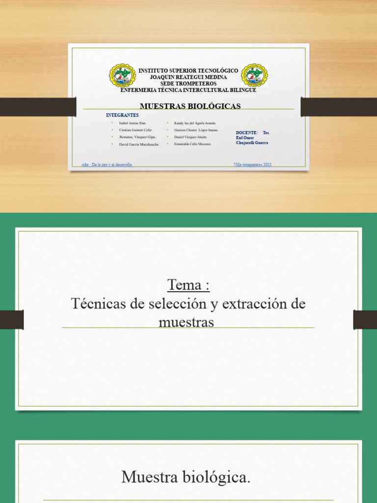 Diap Muestras Biologicas | PDF | Heces | Sangre