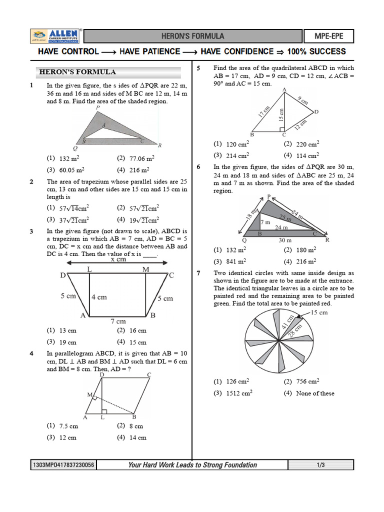 Herons Formula Q Mpe-Epe | PDF